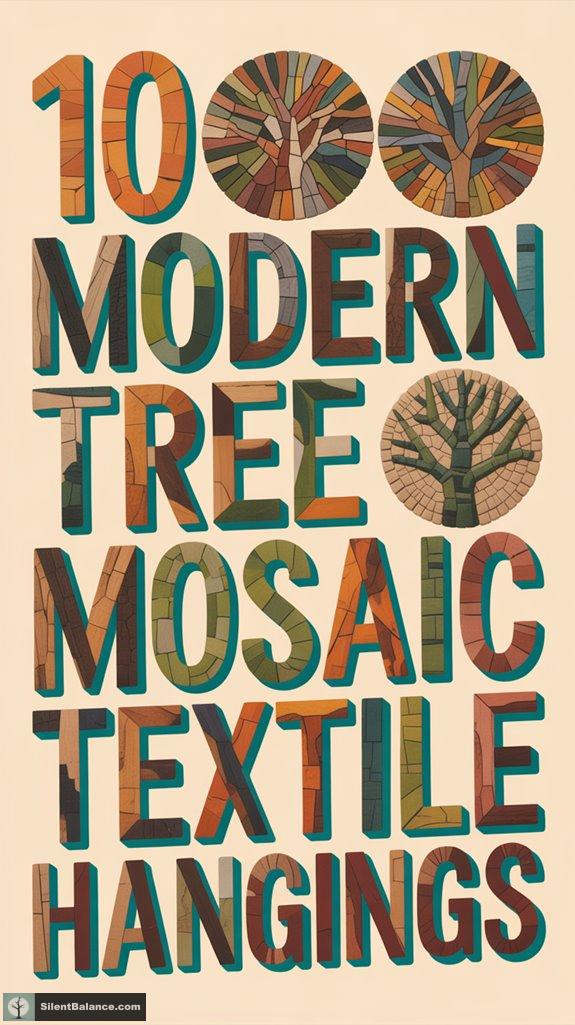 10 Modern Tree Mosaic Textile Hangings - Silent Balance