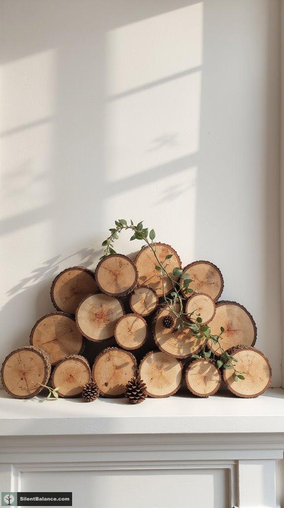 15 Best Minimalist Wood Slice Mantel Centerpieces - Silent Balance