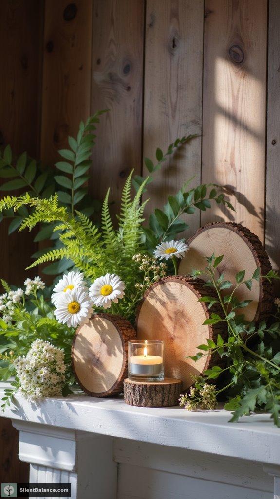 15 Best Minimalist Wood Slice Mantel Centerpieces - Silent Balance