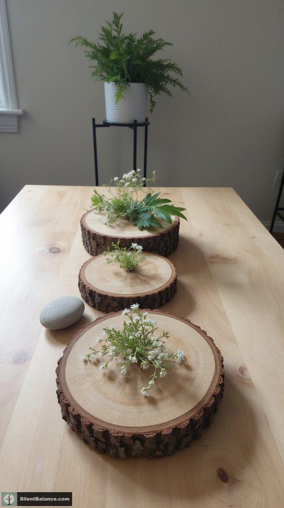 11 Minimalist Botanical Wood Slice Decor - Silent Balance